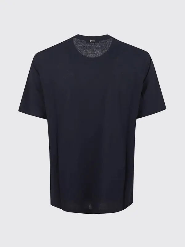 Herno Short-sleeved Crew Neck T-shirt In Pure Cotton - Blue 1
