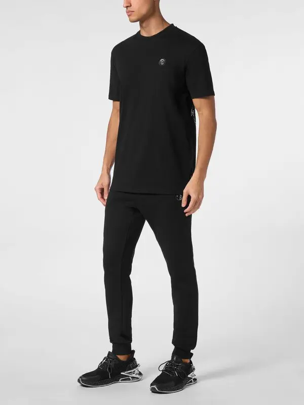 PLEIN SPORT Slim Fit Cotton T-shirt With Contrast Logo Print - White 1