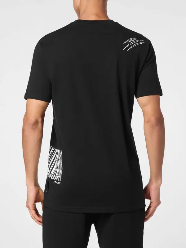 PLEIN SPORT Slim Fit Cotton T-shirt With Contrast Logo