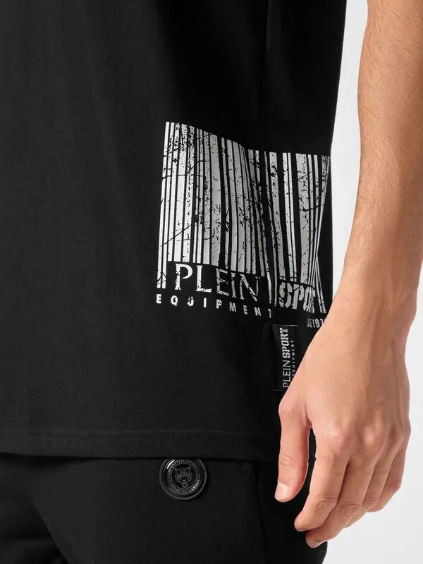 PLEIN SPORT Slim Fit Cotton T-shirt With Contrast Logo
