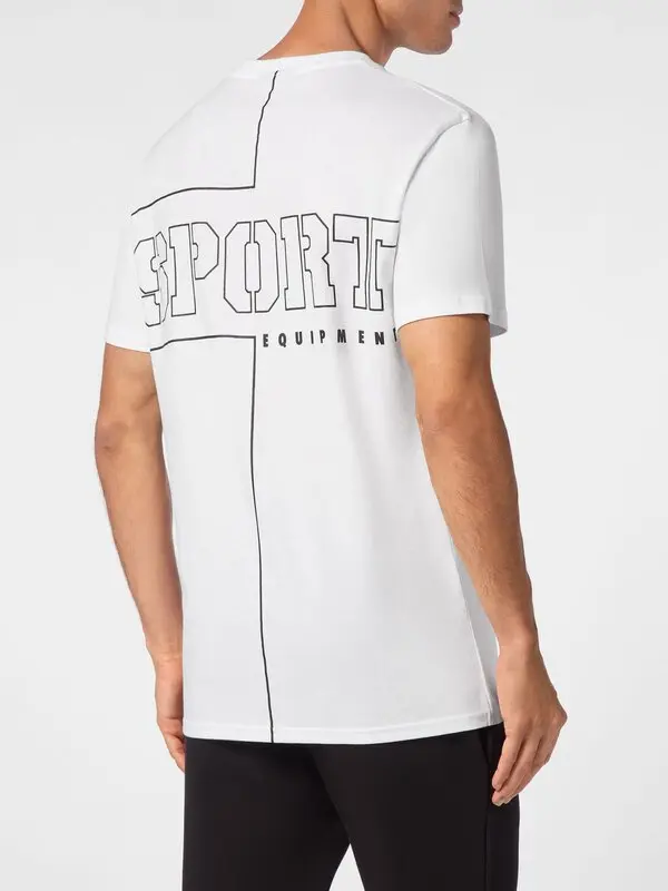 PLEIN SPORT Slim Fit Cotton T-shirt With Contrast Logo Print