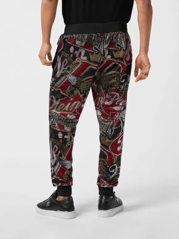 Philipp Plein Rhinestone Jersey Track Pants With Drawstring Waist