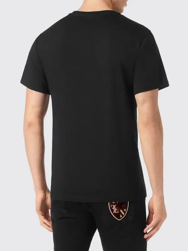 BILLIONAIRE Slim Fit Cotton T-shirt With Contrast Embroidered Logo
