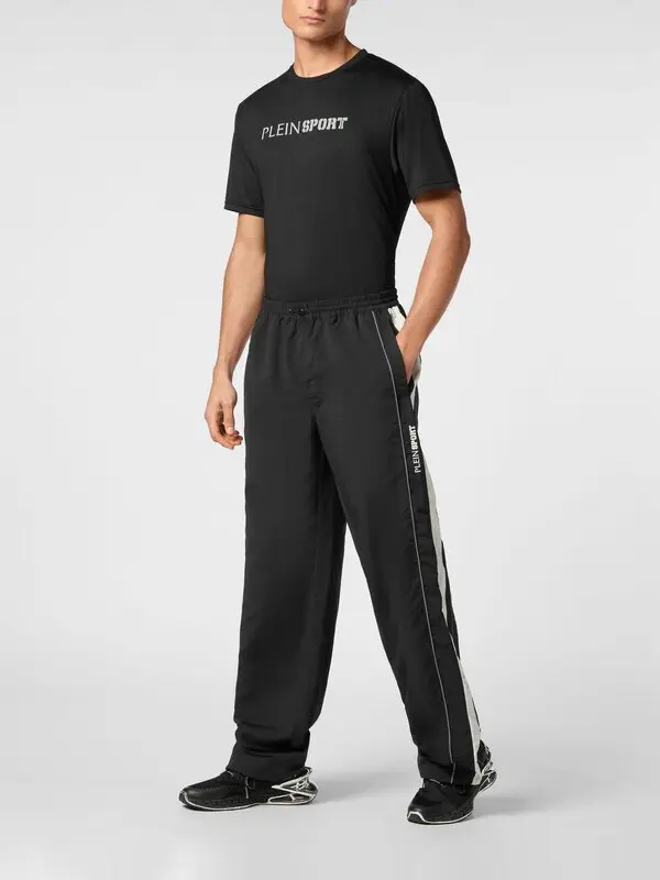 PLEIN SPORT Wide-leg Technical Fabric Jogging Trousers With Drawstring
