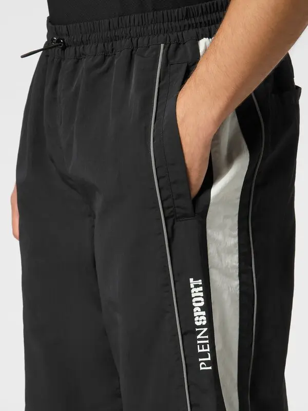 PLEIN SPORT Wide-leg Technical Fabric Jogging Trousers With Drawstring