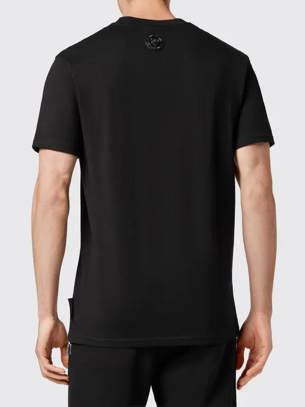 PLEIN SPORT Slim Fit Cotton T-shirt With Contrast Graphic Print - White 1