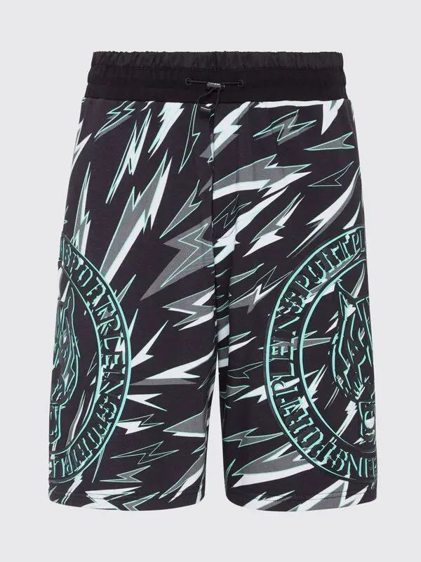 PLEIN SPORT Graphic Print Jersey Sports Shorts