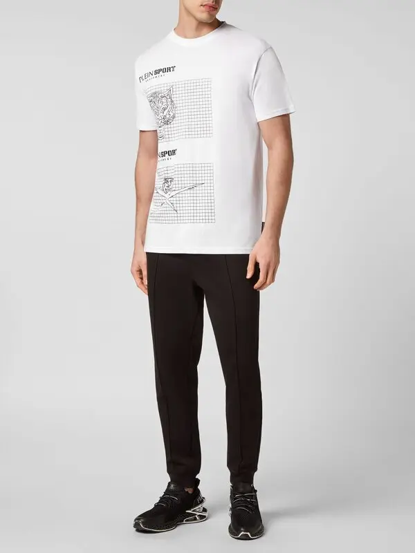 PLEIN SPORT Cotton T-shirt With Contrast Graphic Print