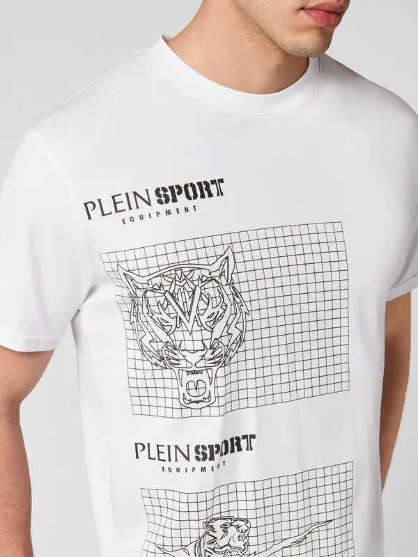 PLEIN SPORT Cotton T-shirt With Contrast Graphic Print