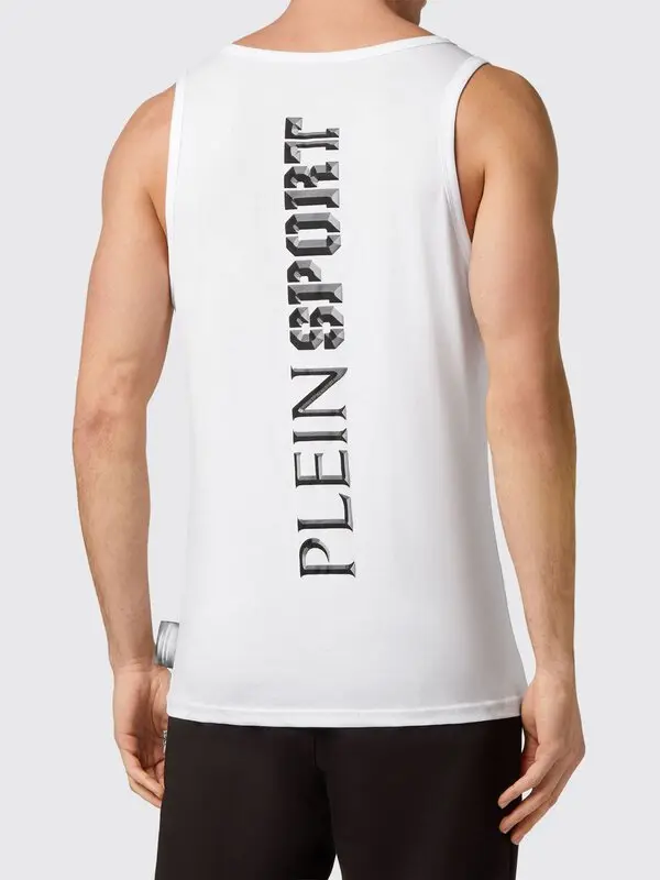 PLEIN SPORT Graphic Tiger Tank Top - White