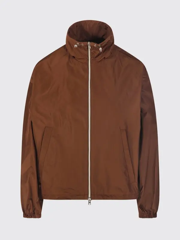 Herno Short Water-repellent Taffeta Windbreaker Jacket With Hood And High Neck - Brown