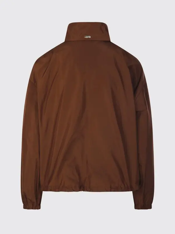 Herno Short Water-repellent Taffeta Windbreaker Jacket With Hood And High Neck - Brown