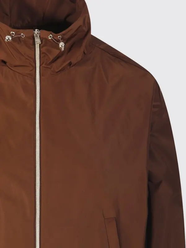 Herno Short Water-repellent Taffeta Windbreaker Jacket With Hood And High Neck - Brown