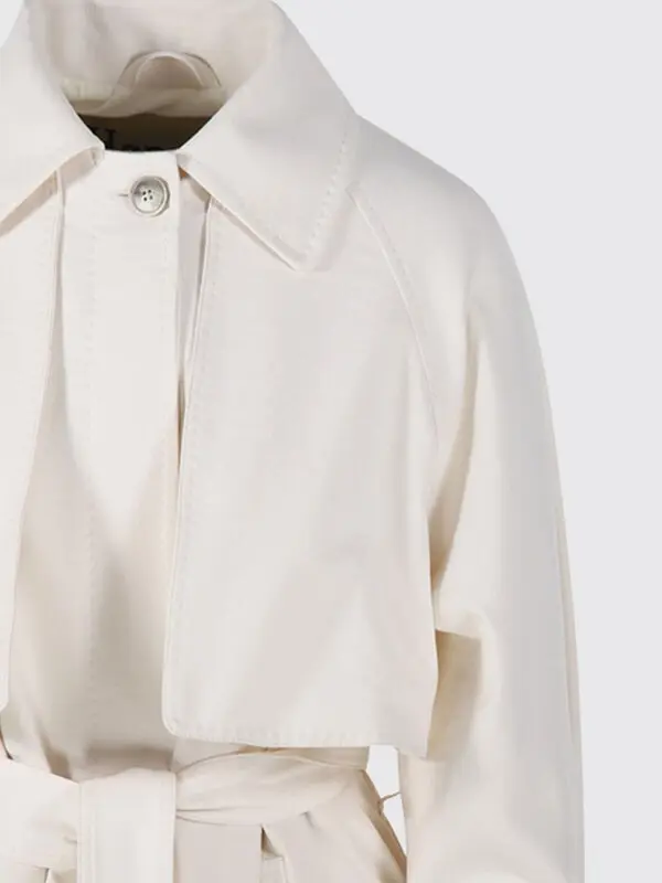 Herno Single-breasted Polyester Trench Coat With Tie Belt - White