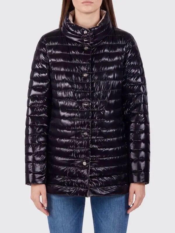 Herno Reversible Short Down Jacket In Ultra-light Nylon - Black