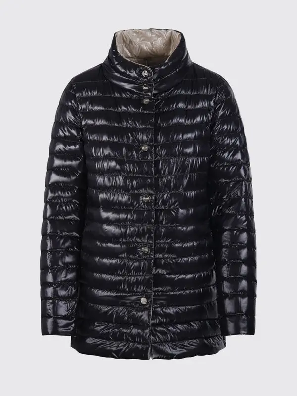 Herno Reversible Short Down Jacket In Ultra-light Nylon - Black