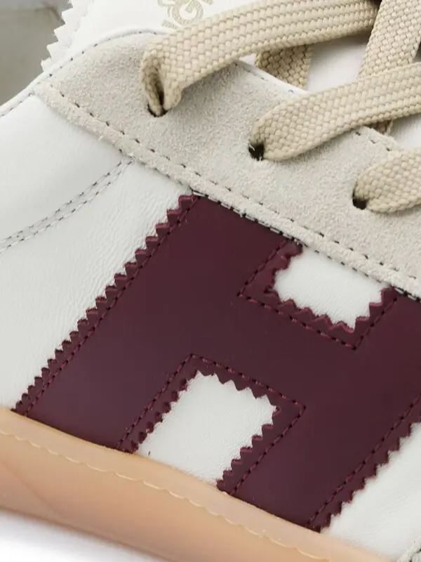 Hogan Low Top Leather And Suede Sneakers With Side H Logo - White