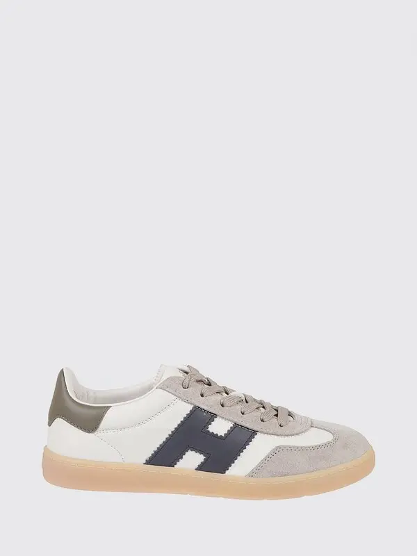 Hogan Low Top Leather And Suede Sneakers With Side H Logo - Yellow Cream