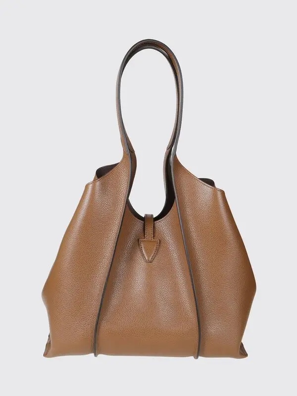 TOD'S Timeless Calfskin Shopping Bag With Logo And Removable Pouch - Leather
