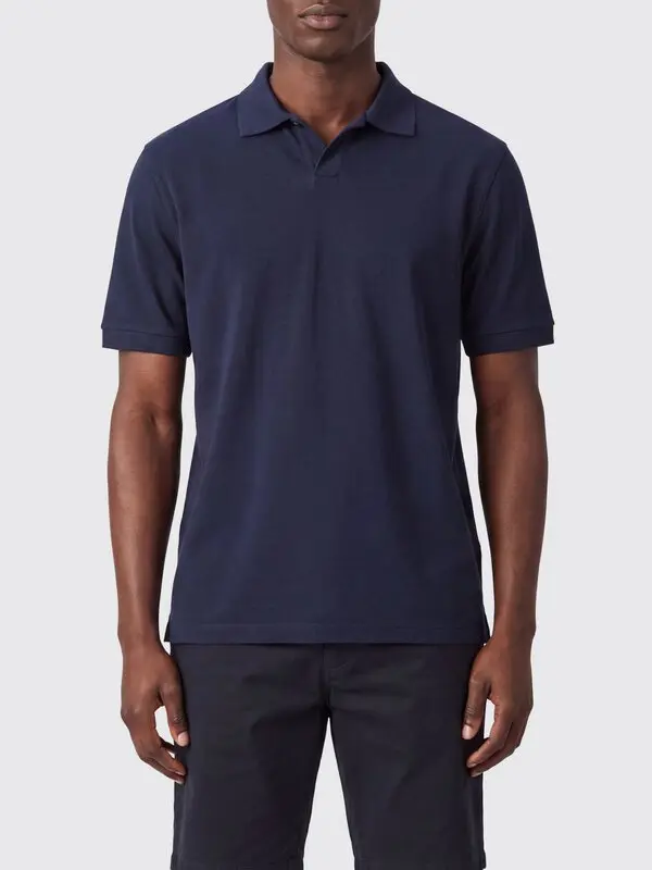 Herno Short-sleeved Polo Shirt In Cotton With Classic Collar And V-neck - Blue