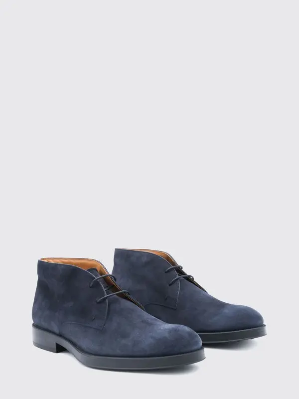 TOD'S Suede Chukka Boots With Embossed T Timeless Logo