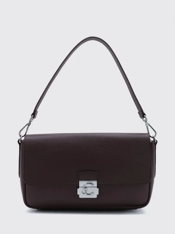 COCCINELLE C-me Lock Pebbled Leather Shoulder Bag With Buckle Closure - Blueberry