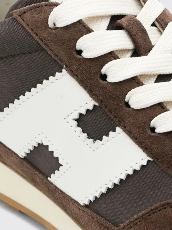 Hogan H727 Suede And Nylon Monogram Sneakers