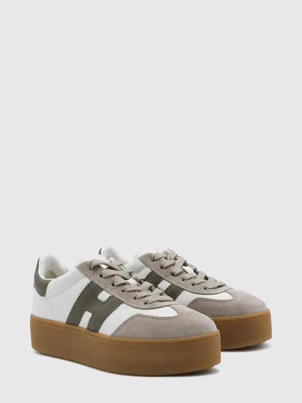 Hogan Platform Leather And Suede Sneakers With H Logo