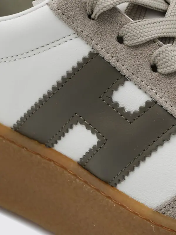 Hogan Platform Leather And Suede Sneakers With H Logo