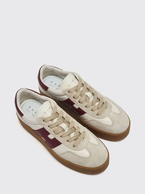Hogan Platform Leather And Suede Sneakers With H Logo - White