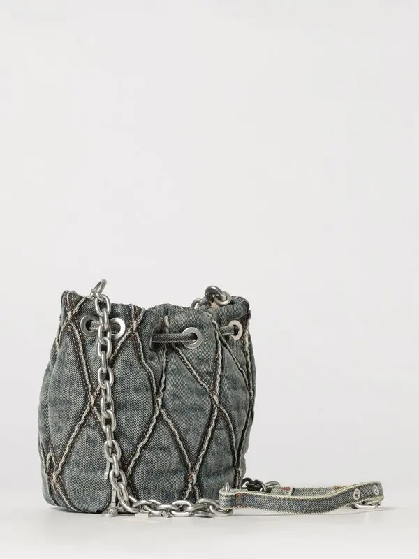 DIESEL® Quilted Drawstring Bag - Denim