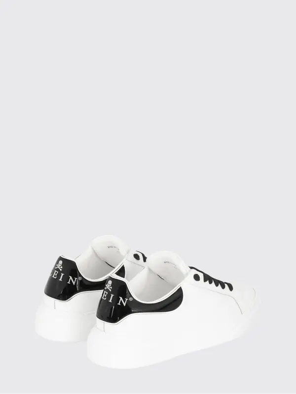 Philipp Plein Low-top Trainers In Bicolour Leather With A Chunky Sole And Logo - White