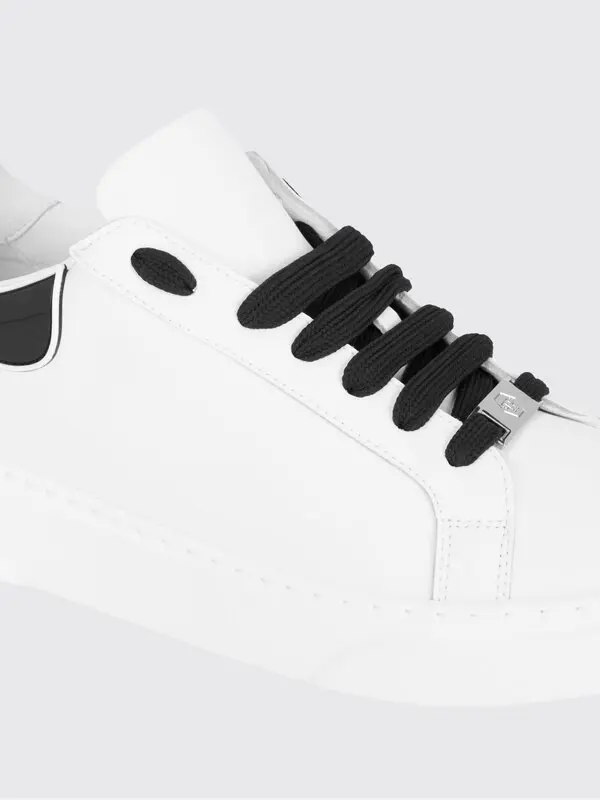 Philipp Plein Low-top Trainers In Bicolour Leather With A Chunky Sole And Logo - White