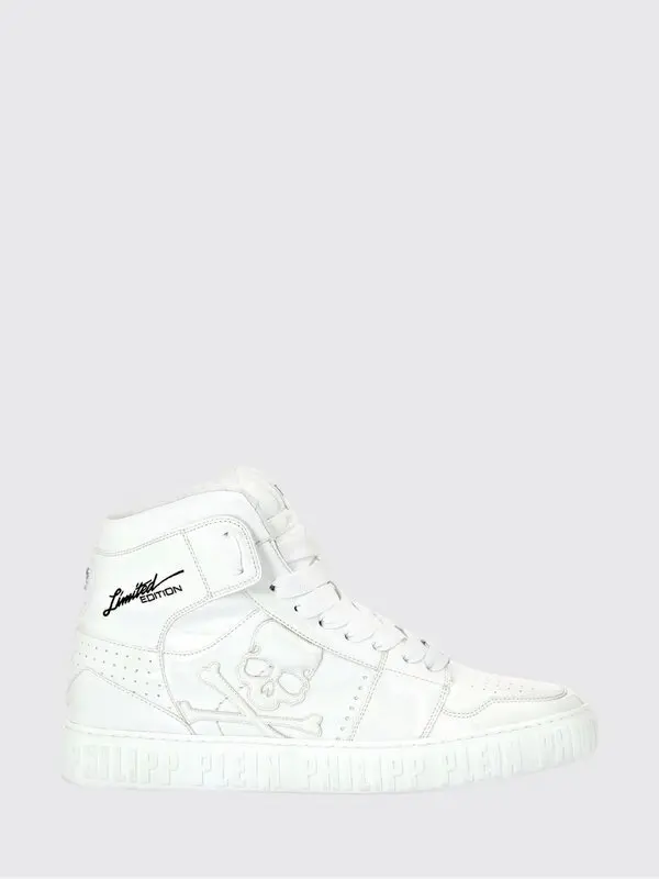 Philipp Plein High-top Leather Sneakers With Skull Detail
