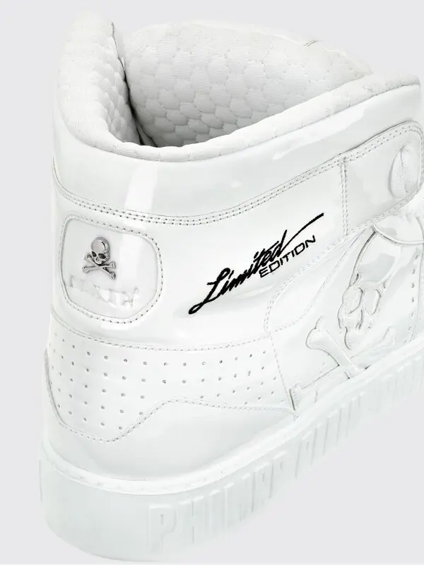 Philipp Plein High-top Leather Sneakers With Skull Detail