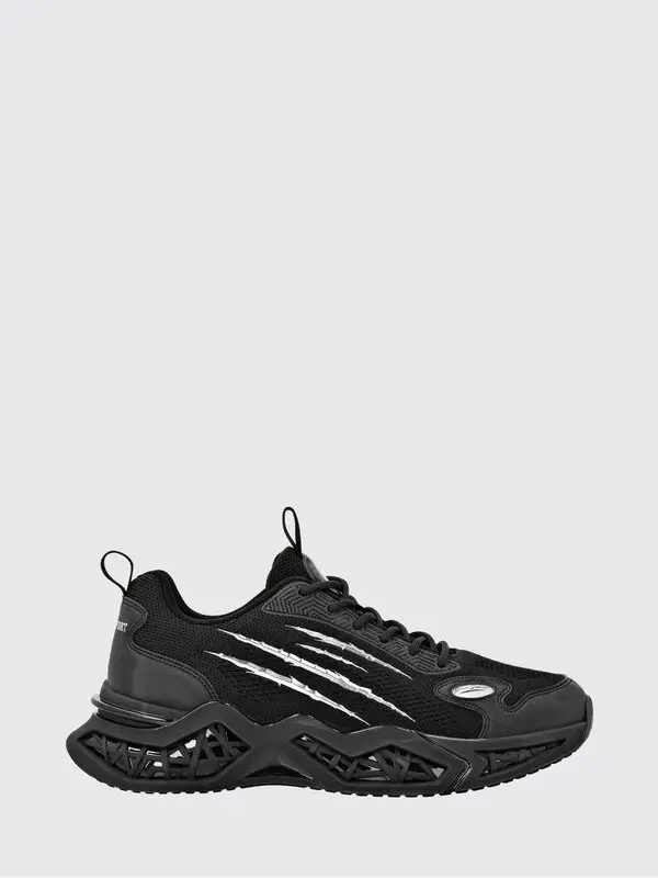 PLEIN SPORT Lace-up Low-top Sneakers In Technical Mesh - Black
