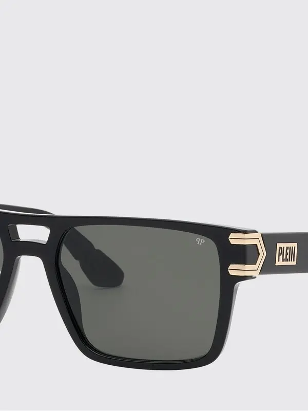 Philipp Plein Acetate Shield Sunglasses With Double Bridge - Black