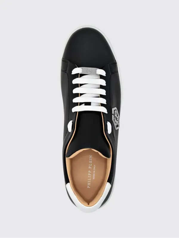 Philipp Plein Low-top Smooth Leather Sneakers With Hexagon Logo Patch