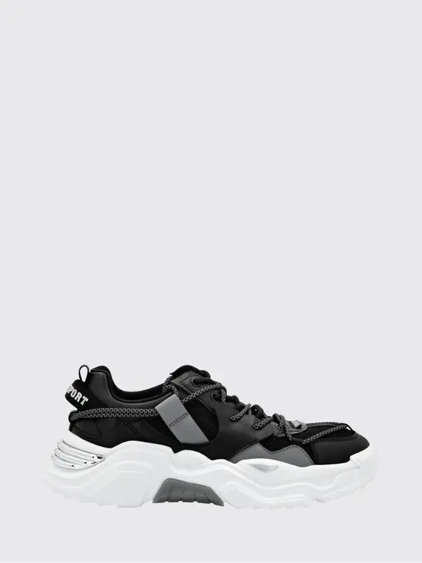 PLEIN SPORT Lace-up Low-top Sneakers In Mesh With Branded Pull-tab - Black