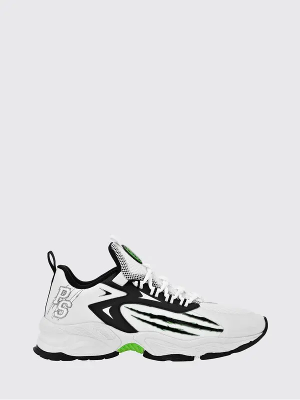 PLEIN SPORT Multicolour Mesh Low-top Trainers With Serrated Sole And Pull-tab - White 1