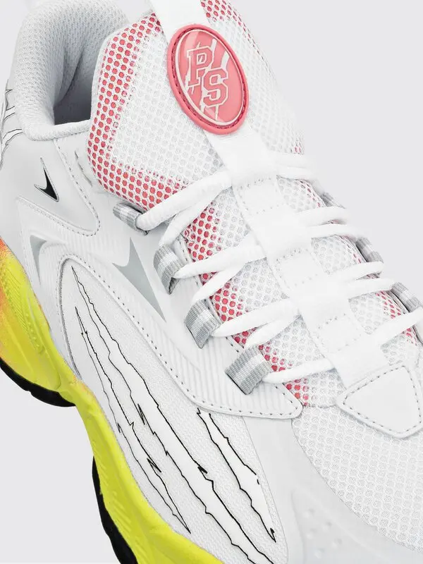 PLEIN SPORT Multicolour Mesh Low-top Trainers With Serrated Sole And Pull-tab - White 2