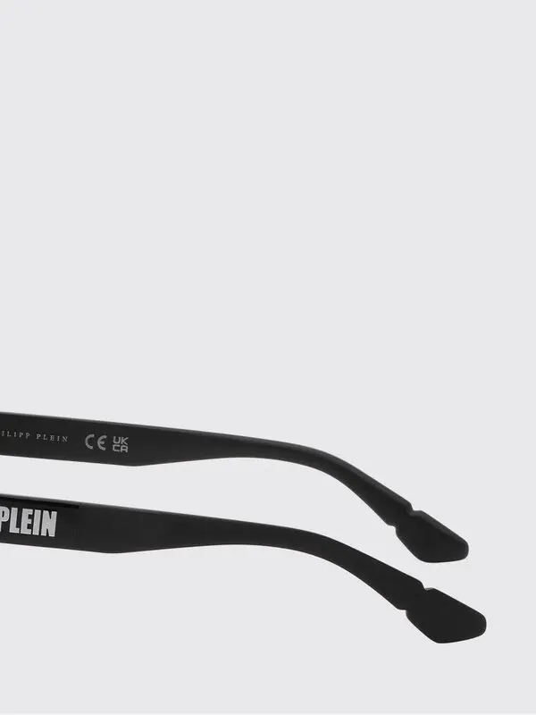 Philipp Plein Square Acetate Shield Sunglasses With Double Bridge - Black 1