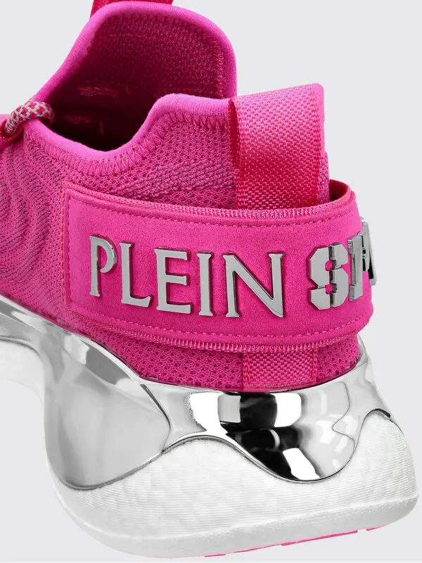 PLEIN SPORT Runner Low-top Sneakers In Viscose Jersey With Serrated Sole - Fuchsia