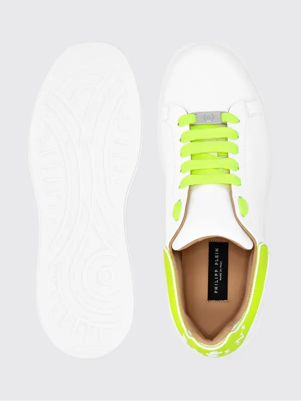 Philipp Plein Platform Sneakers In Smooth Leather With Rear Logo