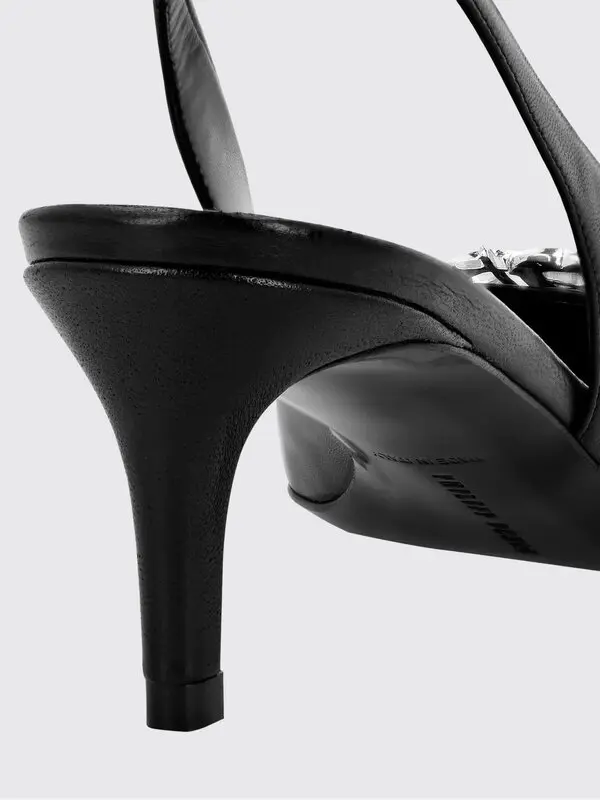Philipp Plein Gothic Monogram Leather Slingback Pumps