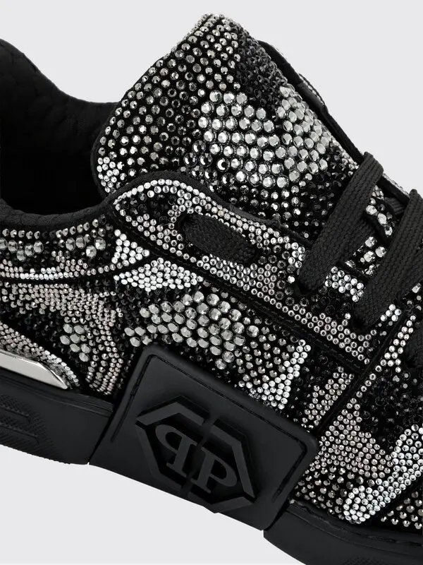 Philipp Plein Crystal Royal Street Leather Trainers With Embroidered Crystals