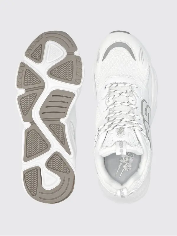 PLEIN SPORT Leather And Mesh Low-top Trainers With Contrast Monogram - White 1