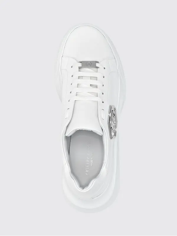 Philipp Plein Smooth Leather Monogram Hexagon Logo Low-top Sneakers - White