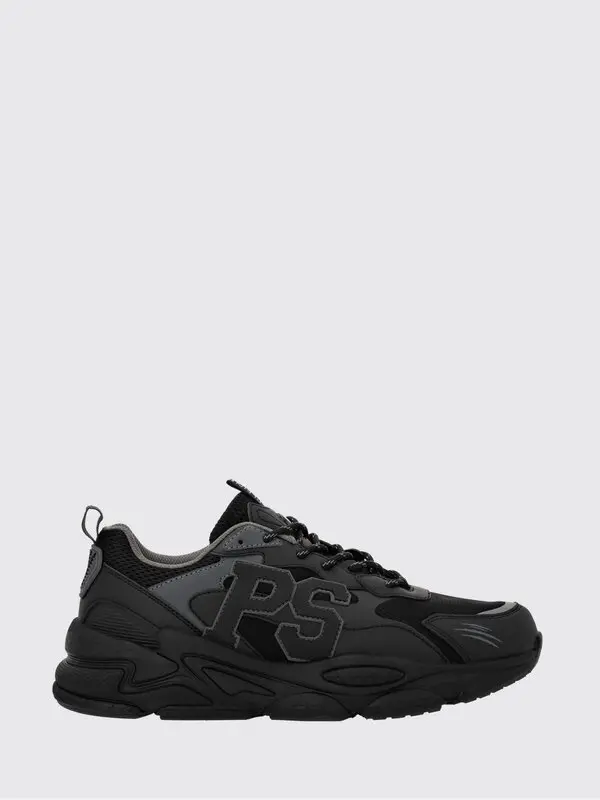 PLEIN SPORT Low-top Leather And Mesh Monogram Sneakers - Black