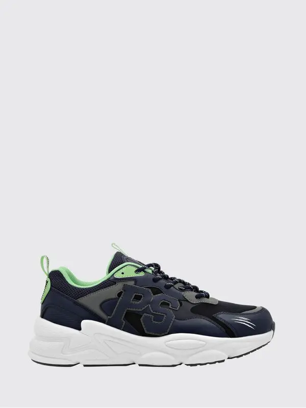 PLEIN SPORT Low-top Leather And Mesh Monogram Sneakers - Blue